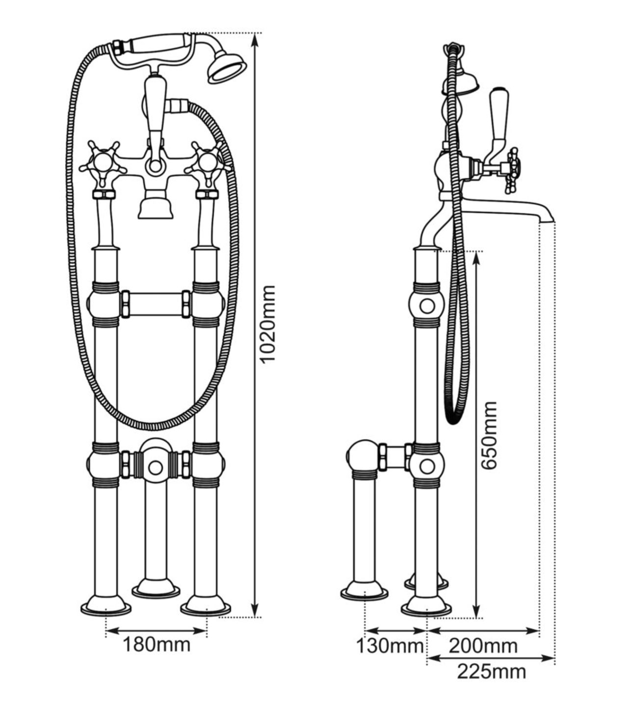Small Tap Stand With Hurlingham Mixer Bath Taps | Taps
